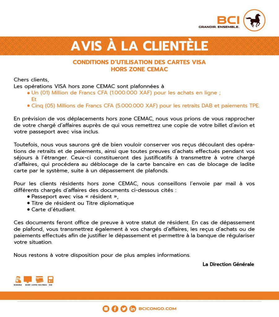 BCI – BANQUE COMMERCIALE INTERNATIONALE